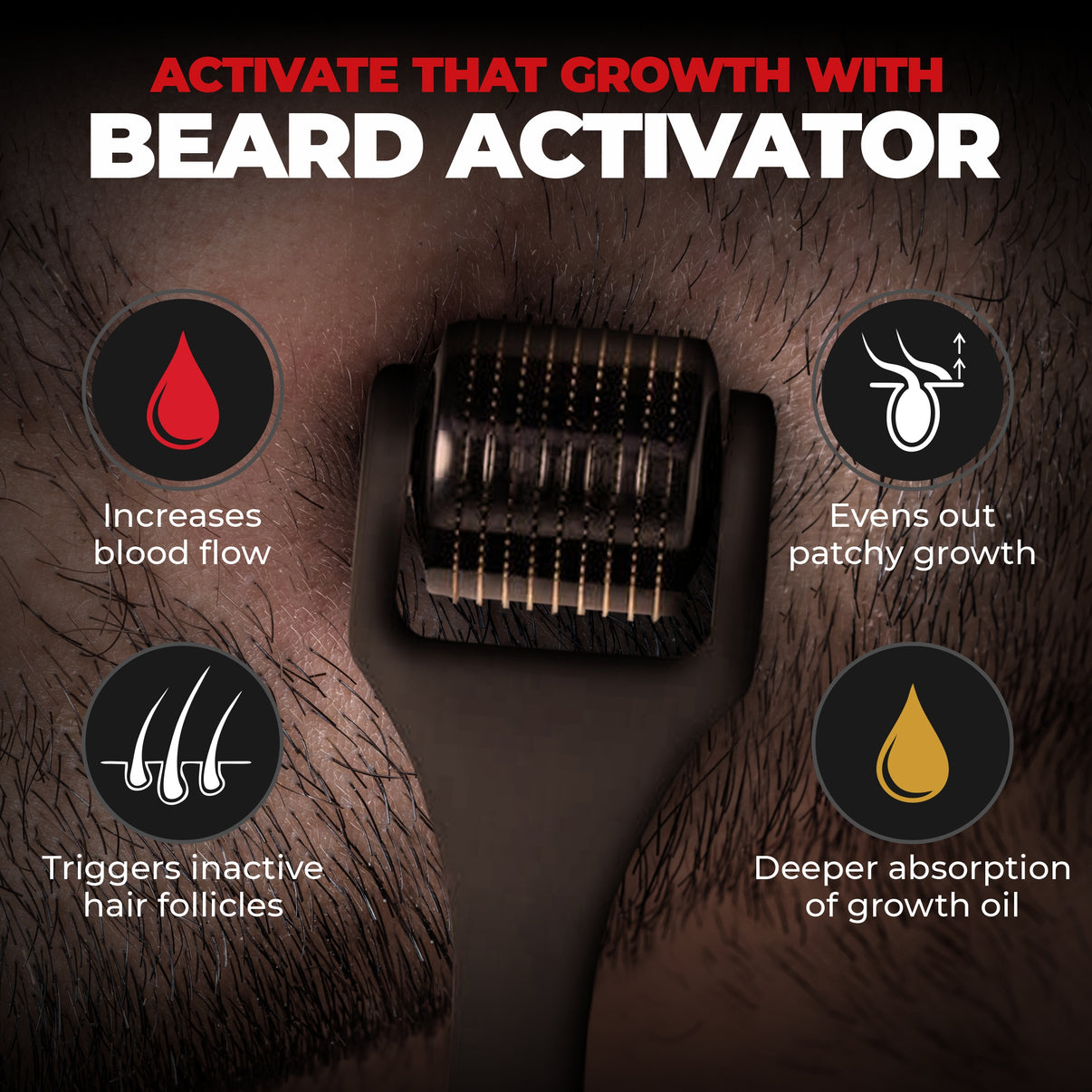 Beardo Beard Activator (0.5mm) - Derma Roller for Beard Growth – Beardo ...