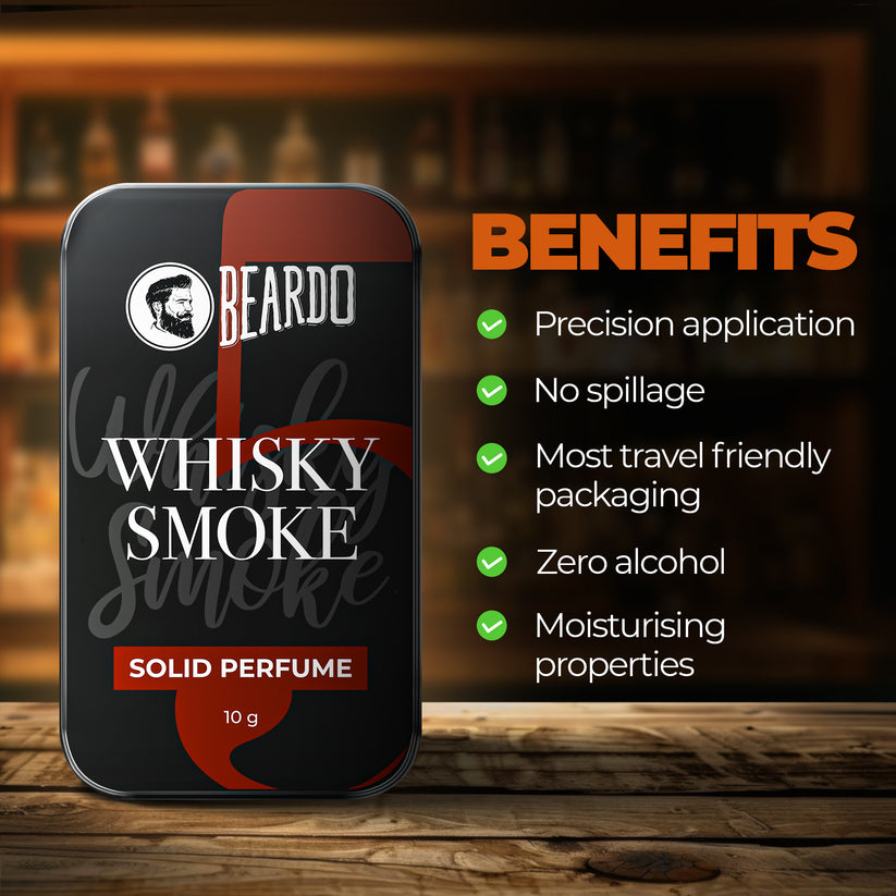 Beardo Whisky Smoke Solid Perfume 10g | Pocket Wax Perfume for Men ...