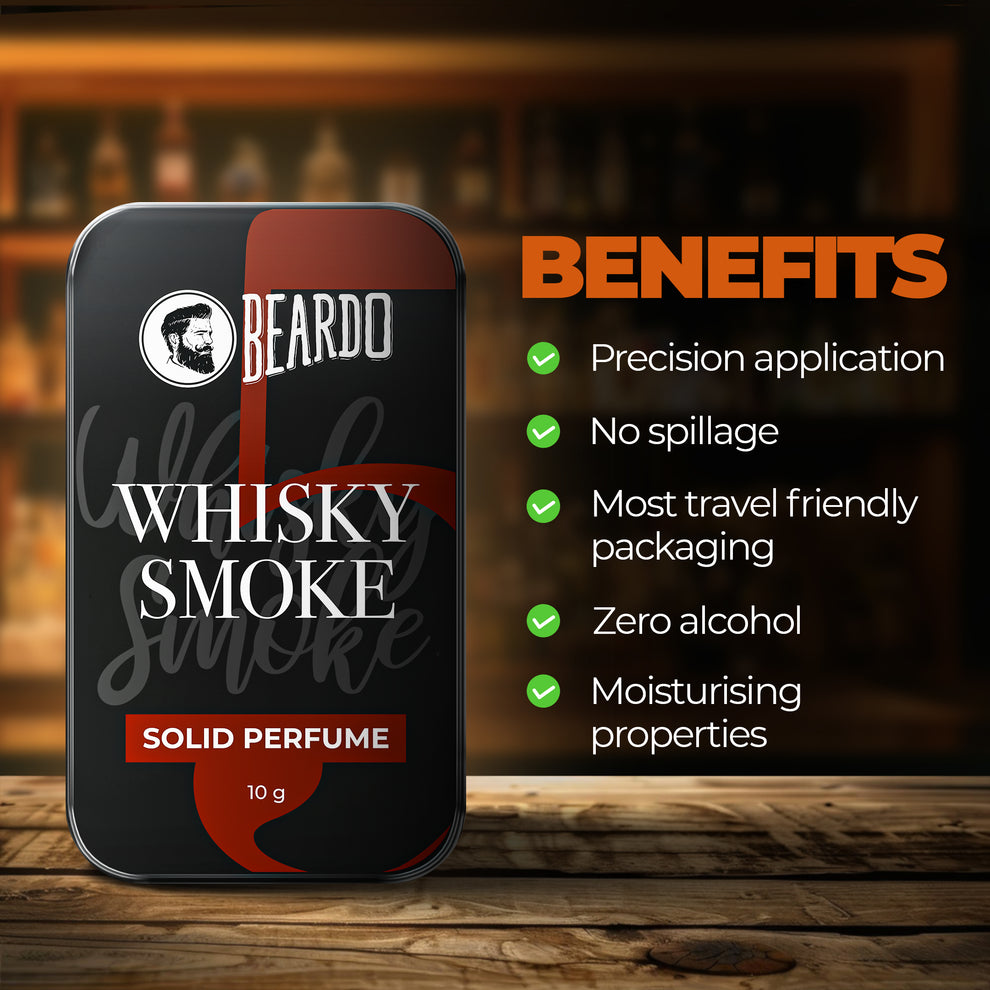 Beardo Whisky Smoke Solid Perfume 10g | Pocket Wax Perfume for Men – Beardo India