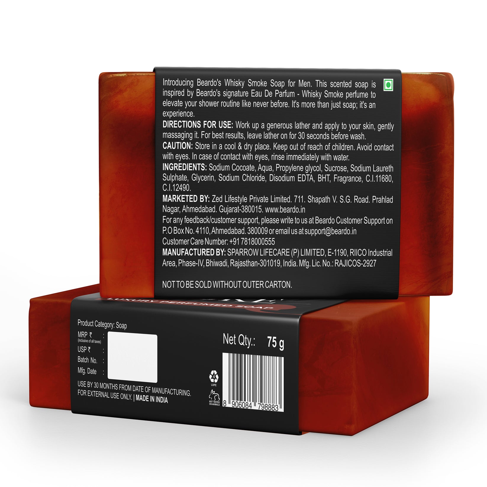 Beardo Whisky Smoke Soap | Luxury Perfumed Bath Soap for Men – Beardo India
