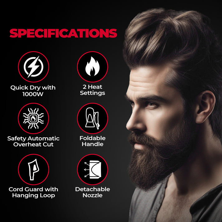 Beardo Style Cannon Ultracompact Hair Dryer – Beardo India