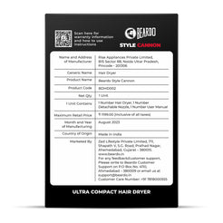 Beardo Style Cannon Ultracompact Hair Dryer – Beardo India