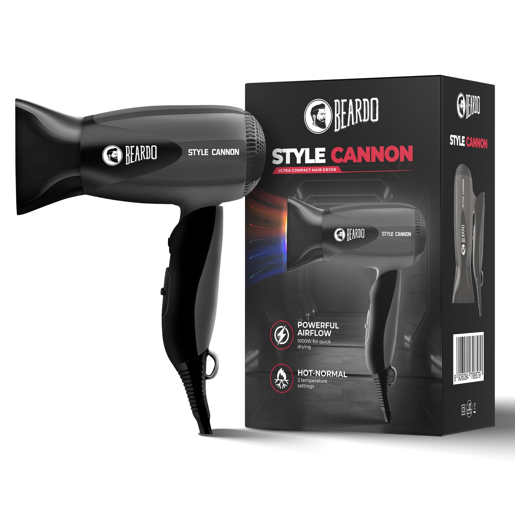 Beardo Style Cannon Ultracompact Hair Dryer – Beardo India