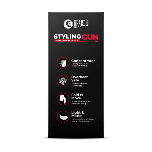 Beardo Styling Gun Ultra Compact Hair Dryer | Quick Drying – Beardo India