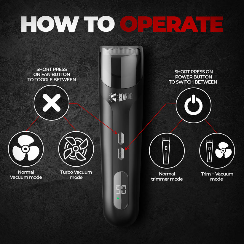 Beardo Ninja-X Pro Vacuum Trimmer – Beardo India