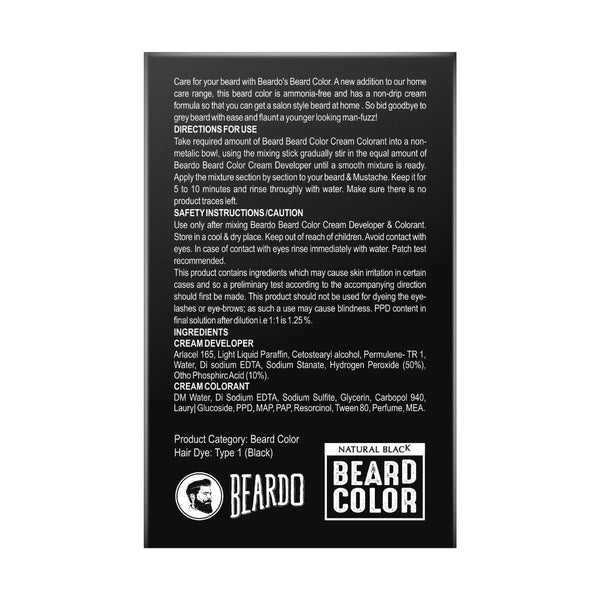 Buy Beardo Beard Color for Men | Natural Beard Color - Black – Beardo India