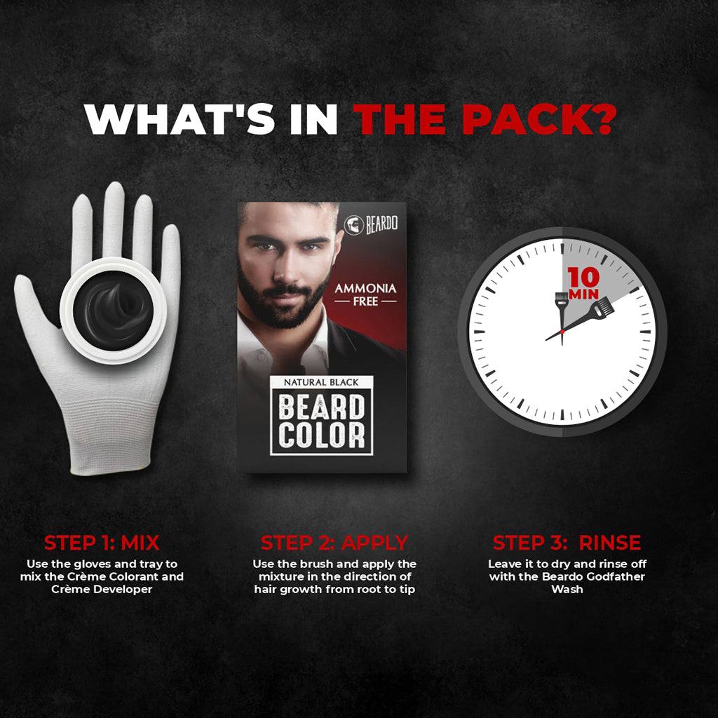 Beardo Beard Color for Men - Natural Black – Beardo India