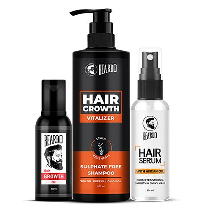 Beardo Hair Fall Control Kit – Shampoo, Serum & Growth Oil – Beardo India
